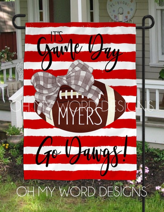 Personalized Garden Flag-game Day Flag-football Flag-georgia - Etsy