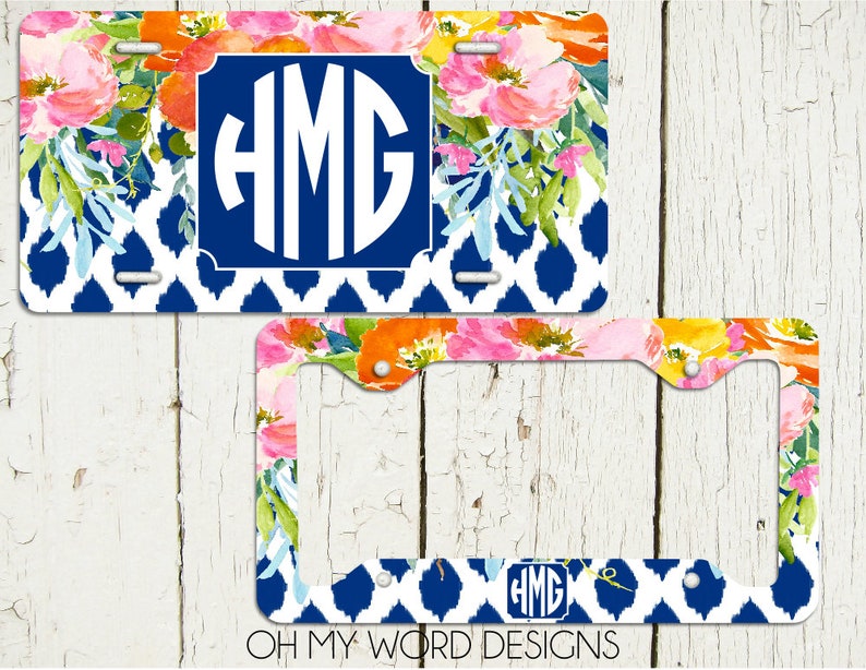 Monogram Car Tag-personalized License Plate-monogrammed - Etsy