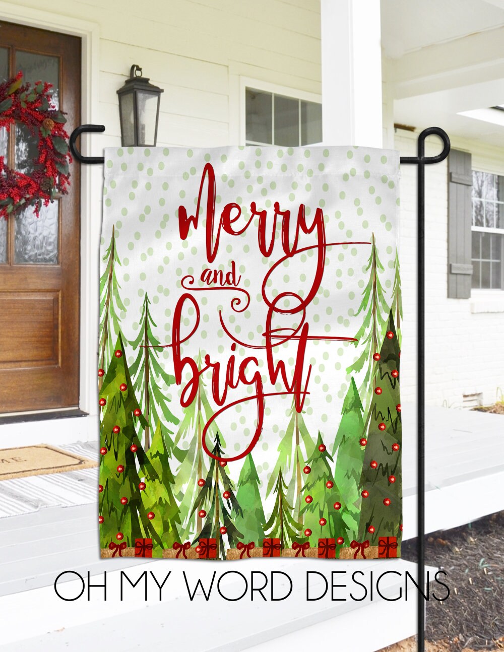 Holiday Garden Flag-christmas Garden Flag-welcome - Etsy