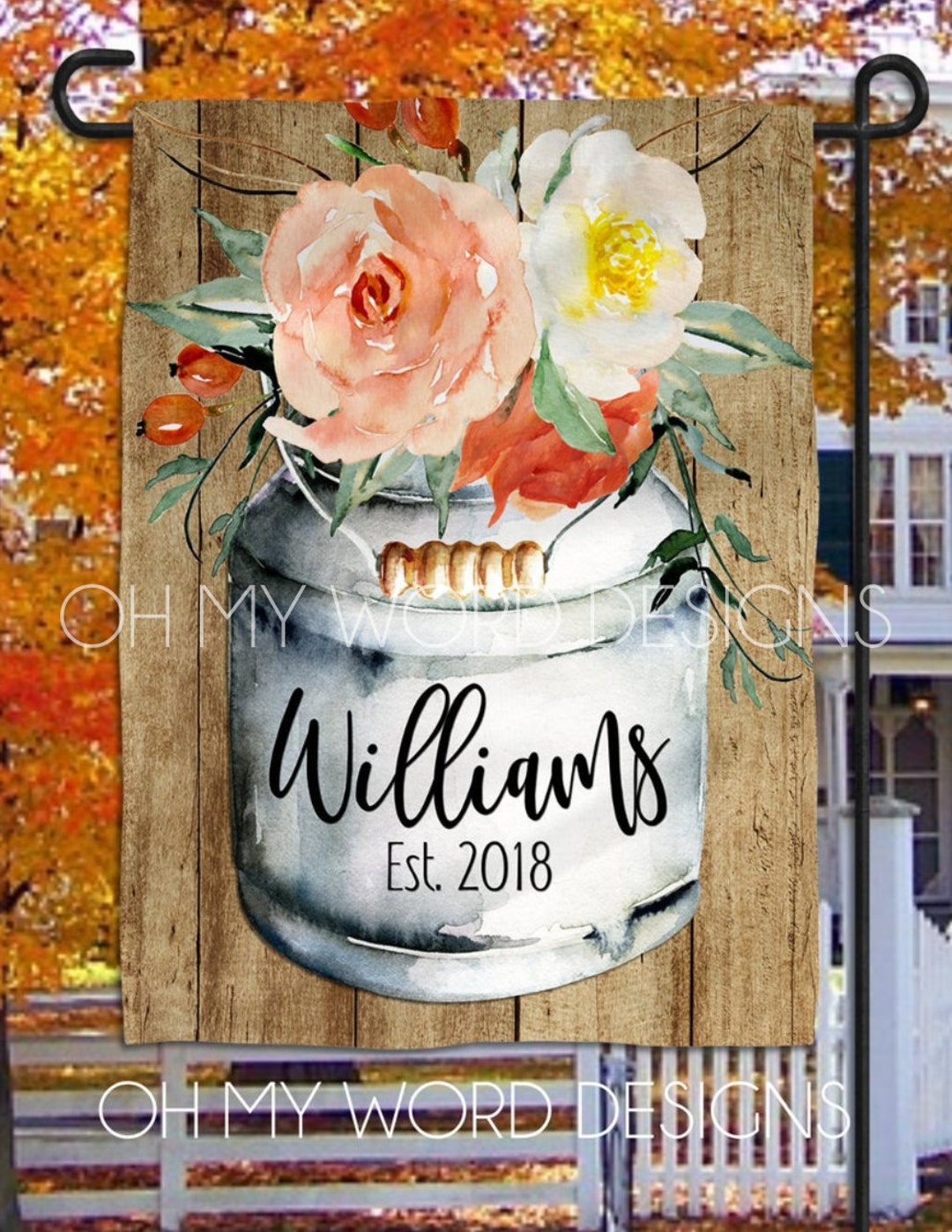 Personalized Garden Flag-welcome Fall Garden Flag-welcome Flag ...