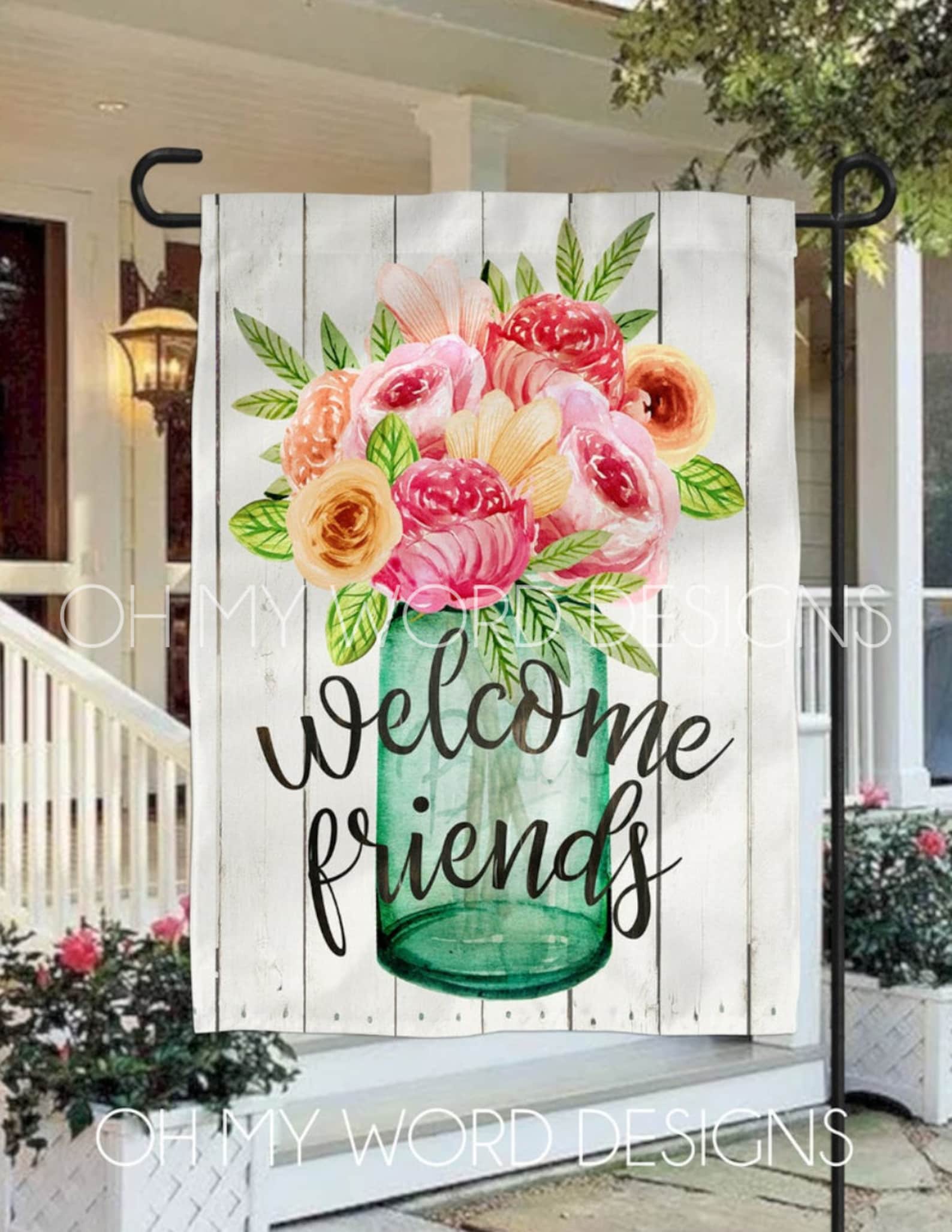 Personalized Garden Flag-welcome Flag-welcome Friends-cottage | Etsy