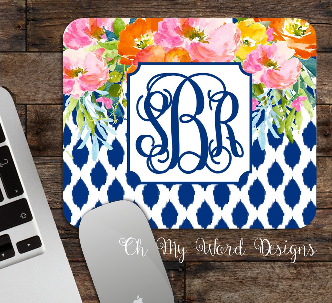 Monogrammed Mouse Pad-monogram Mouse Pad-personalized Mouse Pad-desk ...