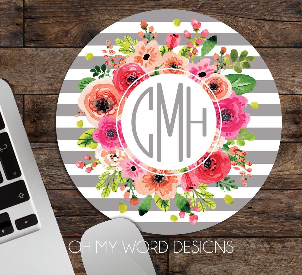 Monogram Mouse Pad-Monogram Mouse Pad-Desk | Etsy