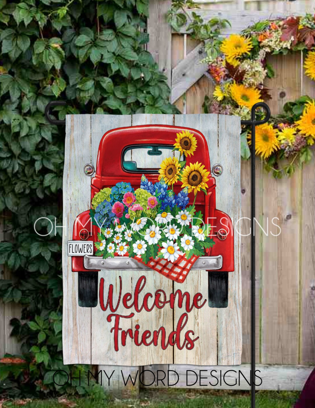 Welcome Garden Flag-spring Flowers Garden Flag-welcome Friends - Etsy