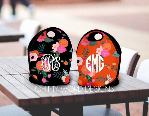 Monogram Lunch Tote-neoprene Lunch Tote-lunch Bag-monogram | Etsy