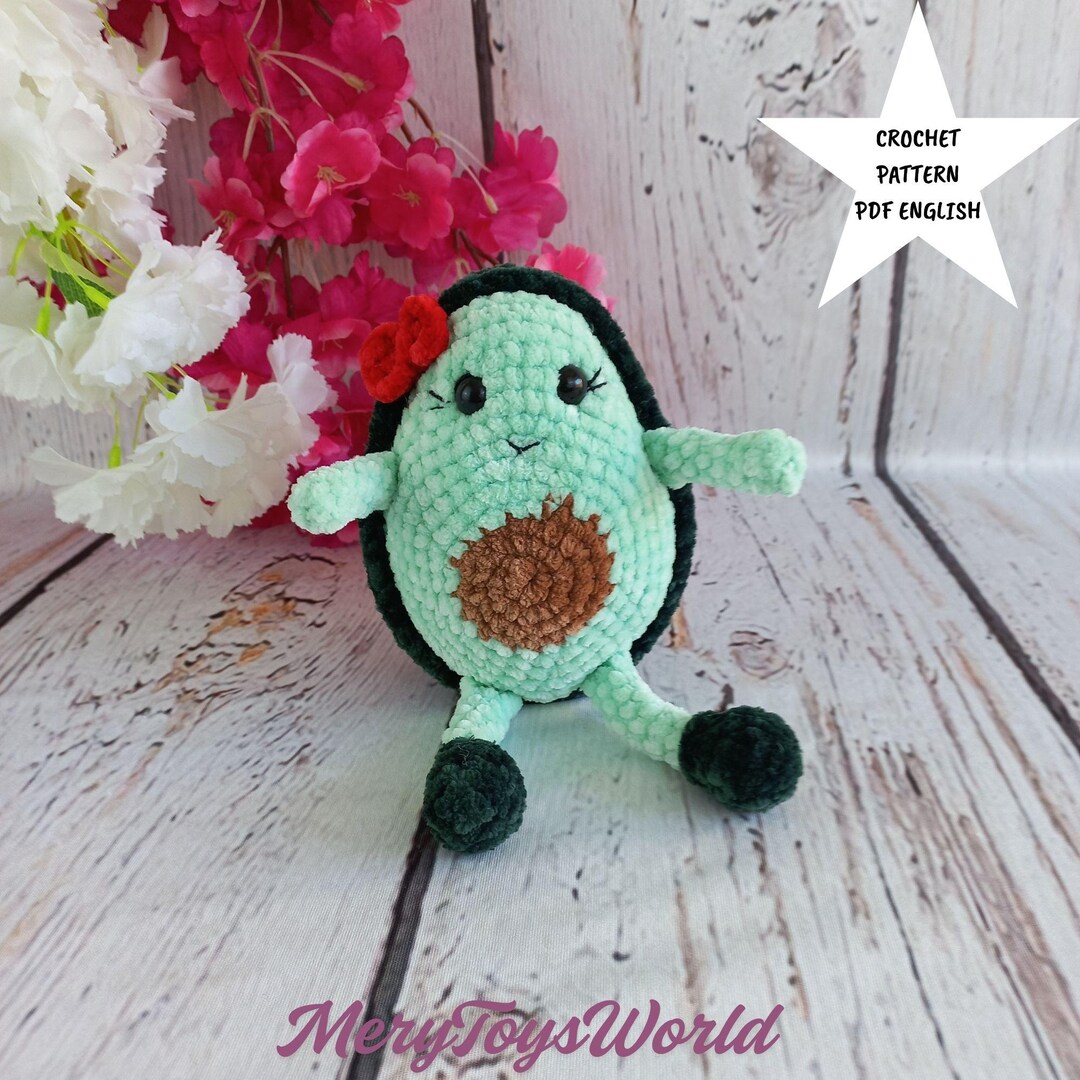 Avocado Crochet Pattern, Kawaii Easy Amigurumi Fruit Toy (PDF Download ...