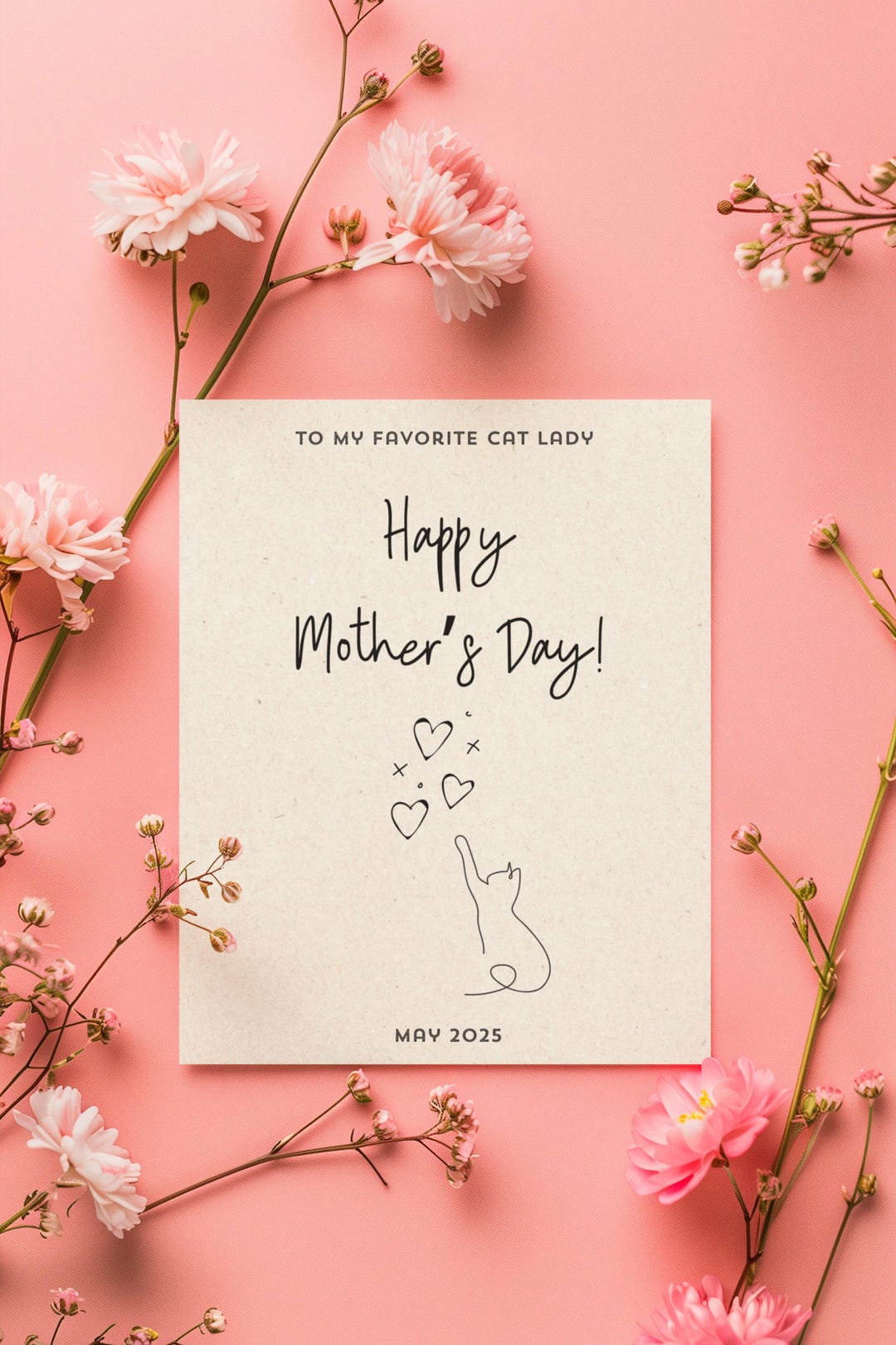 Mothers Day Card From the Cat, Cat Mum Mothers Day Cards, Happy Mothers ...