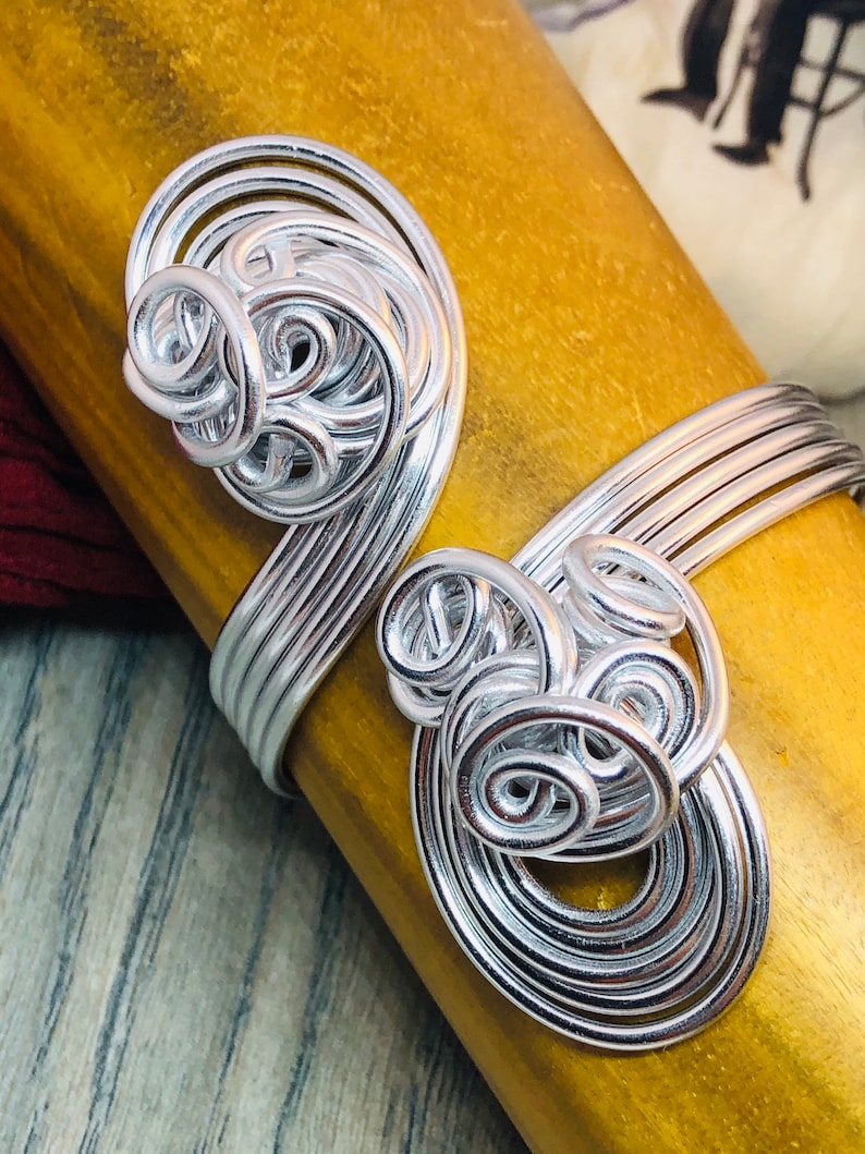 Silver Ponytail Hair Cuff Hair Cuff Wire Wrapped Cuff Hair | Etsy