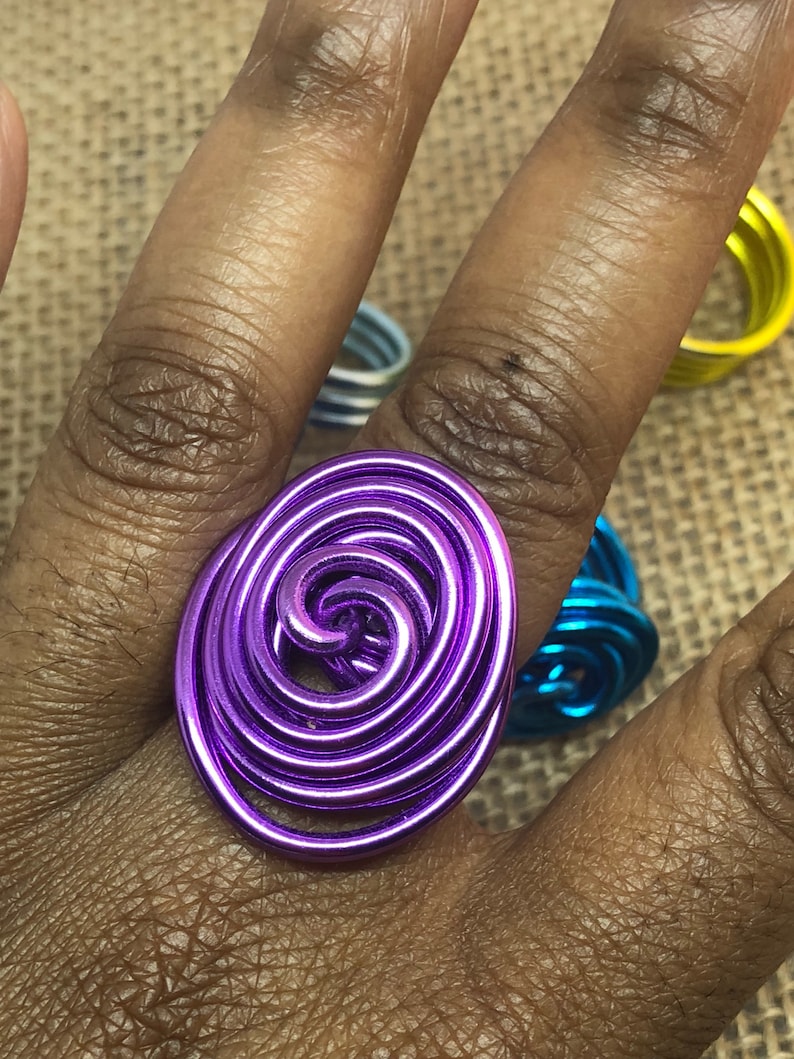 Swirl Aluminum Wire Ring Anodized Aluminum Wire Ring Small | Etsy