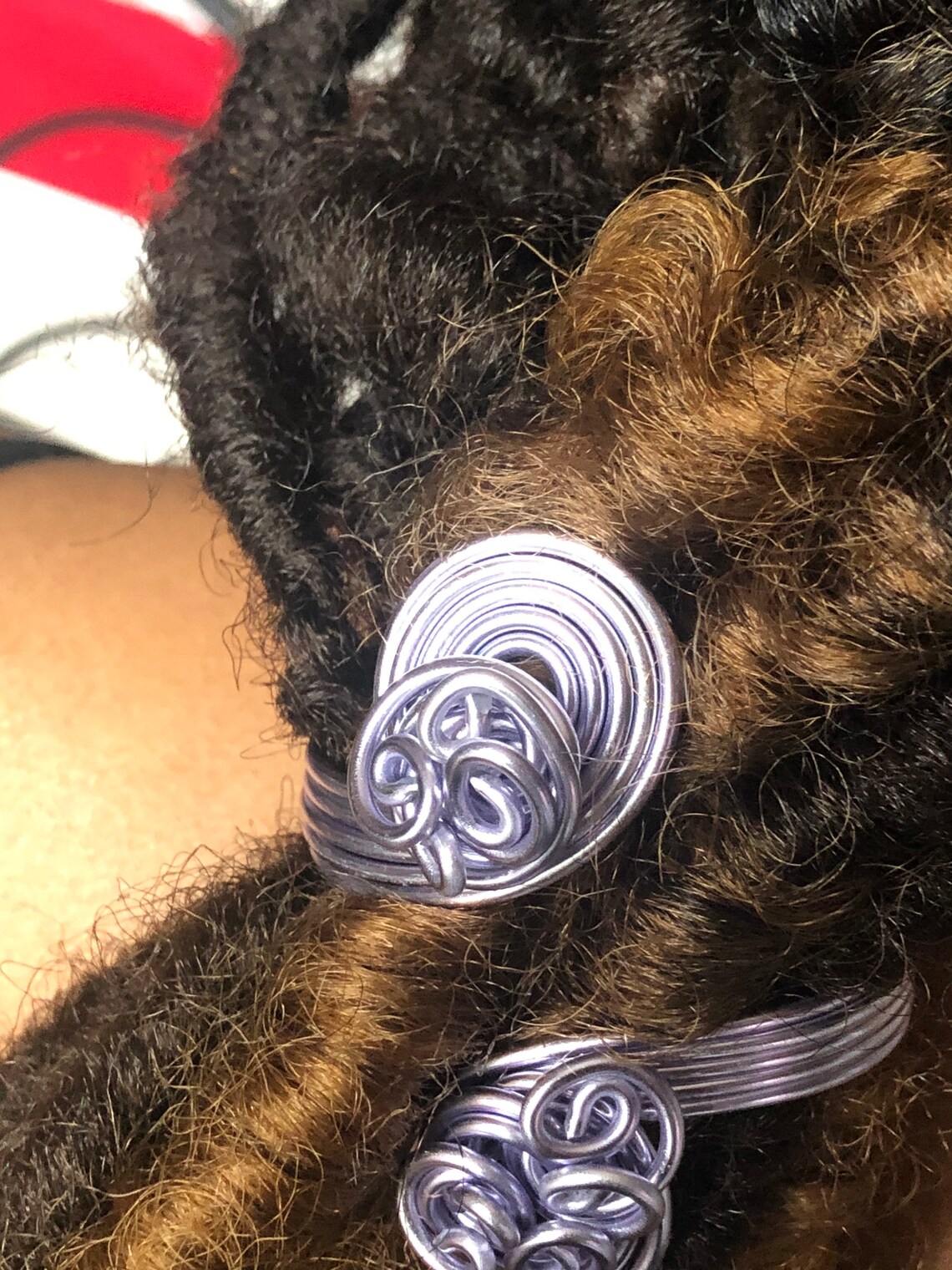 Silver Ponytail Hair Cuff Hair Cuff Wire Wrapped Cuff Hair | Etsy