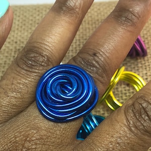 Swirl Aluminum Wire Ring, Anodized Aluminum Wire Ring, Small Wire ...