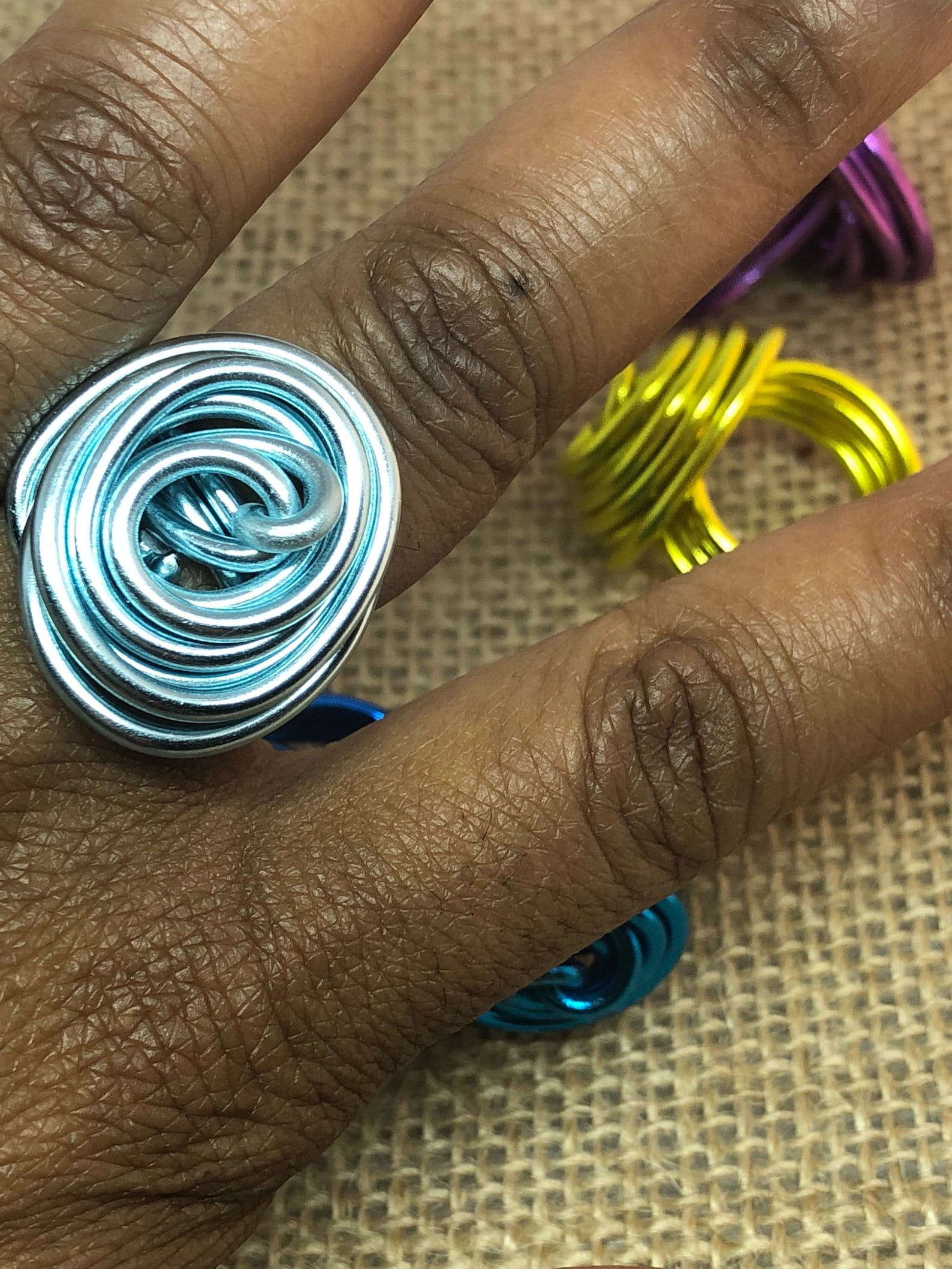 Swirl Aluminum Wire Ring Anodized Aluminum Wire Ring Small | Etsy
