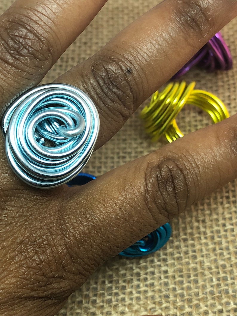 Swirl Aluminum Wire Ring Anodized Aluminum Wire Ring Small | Etsy