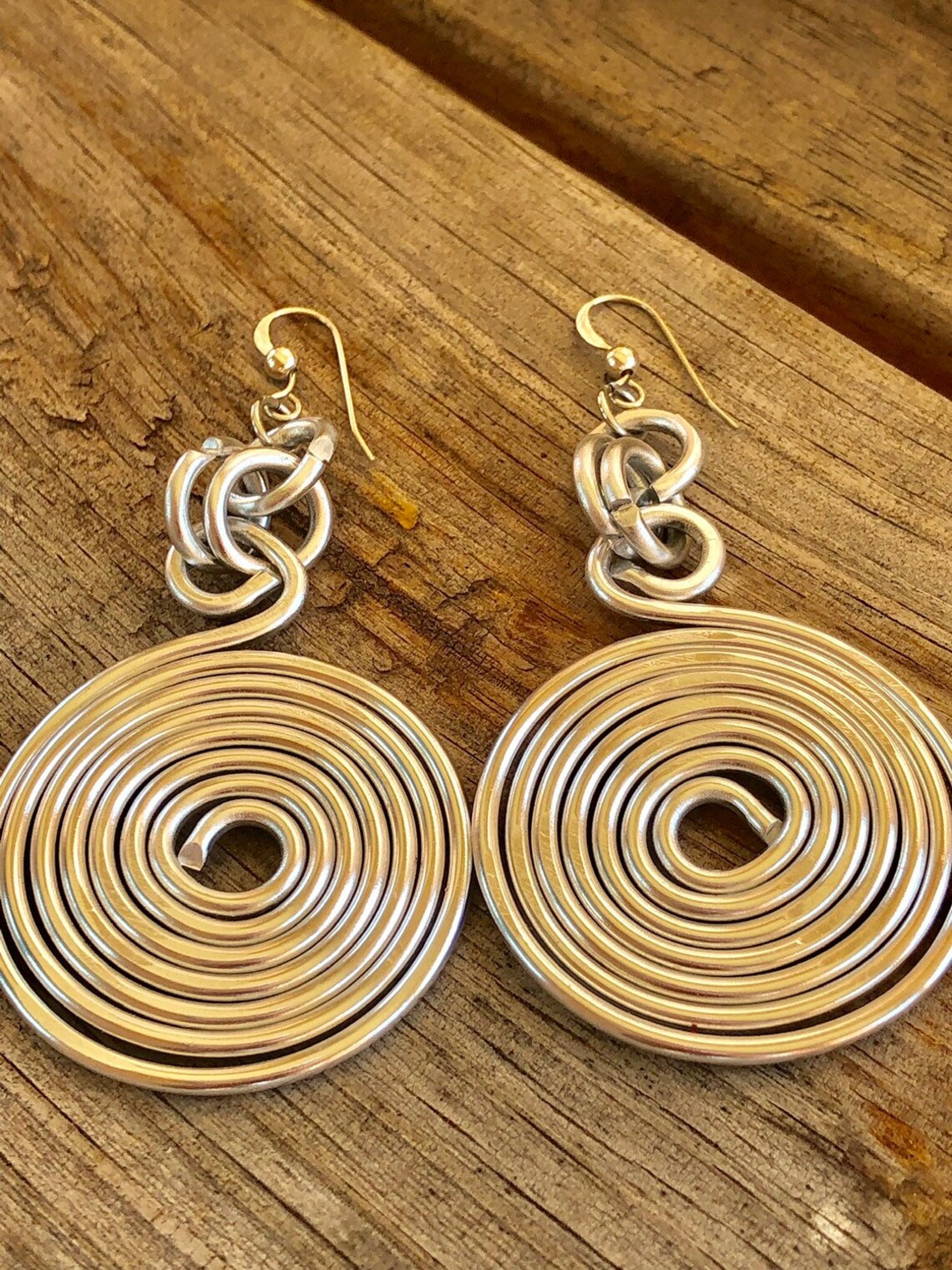Silver Aluminum Wire Earrings: Handmade Abstract Sterling Earwire - Etsy