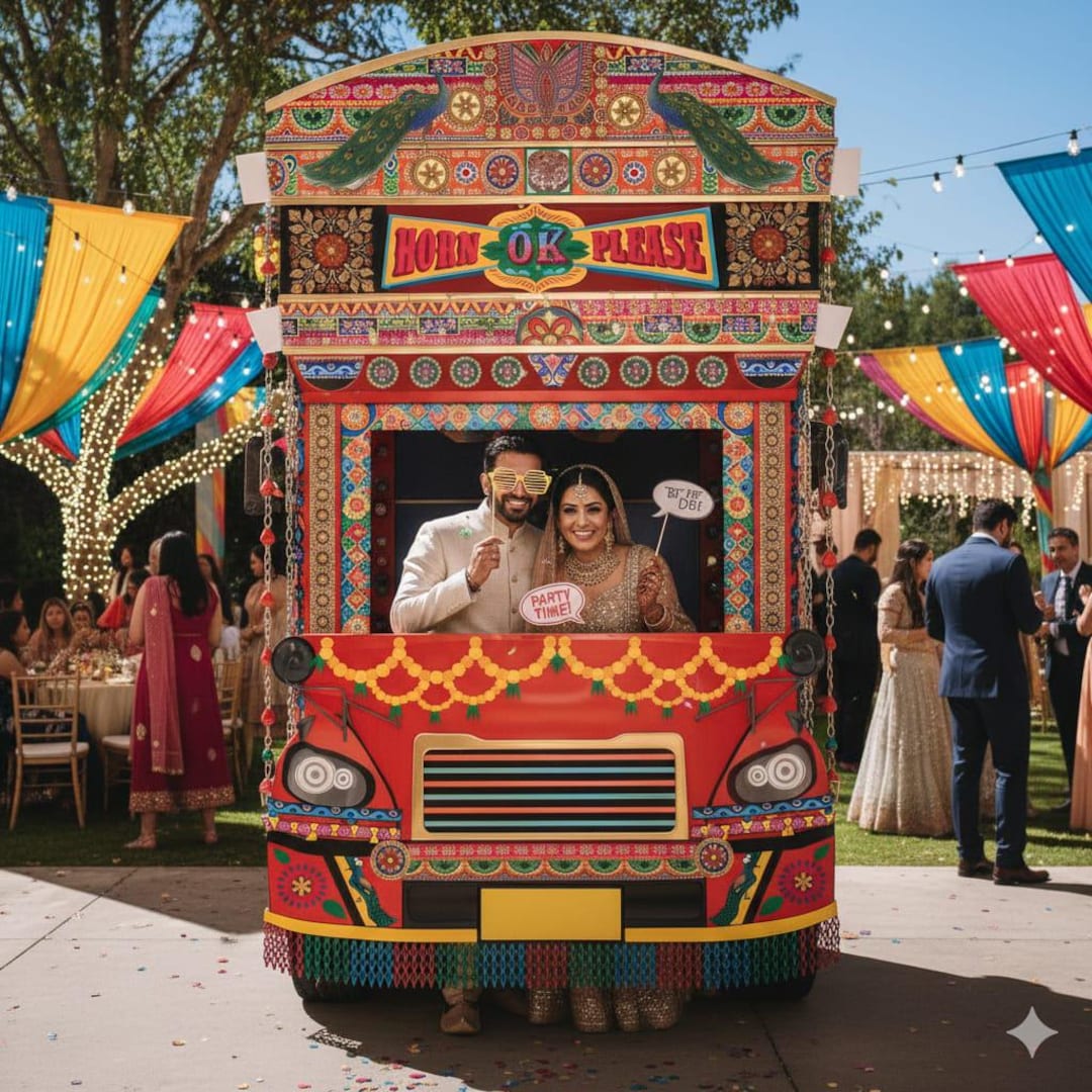 Desi Truck Photo Booth Frame: Indian Wedding Mehndi Party Decor (60x40 ...