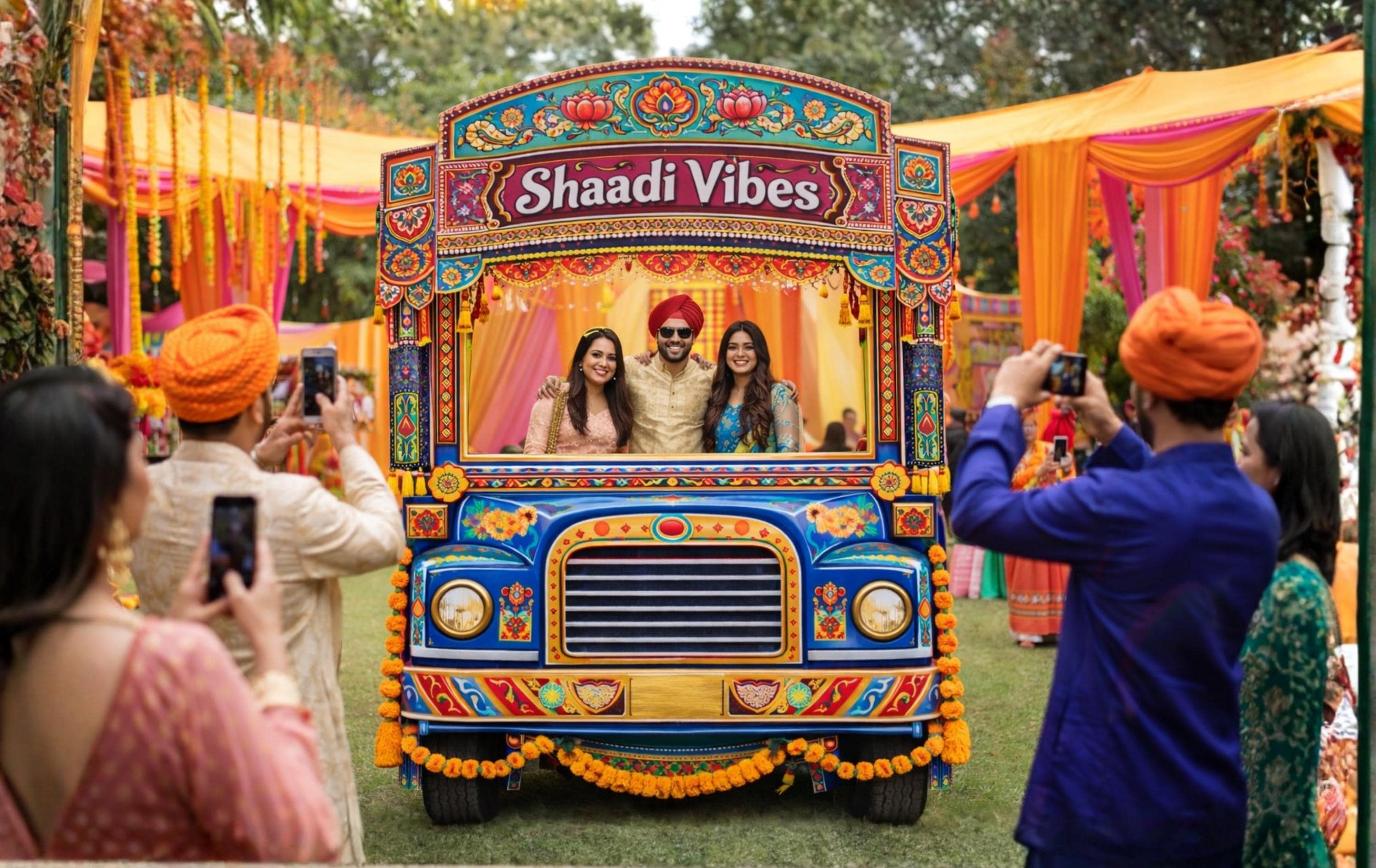 Desi Truck Photo Booth Frame: Indian Wedding Mehndi Party Decor (60x40 ...