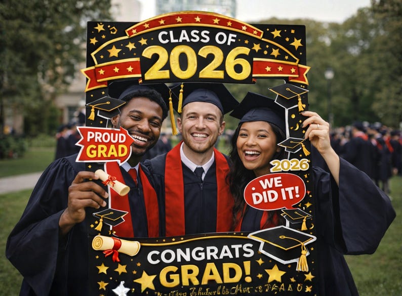 Class of 2026 Graduation Photo Booth Frame, Proud Grad Party Prop ...