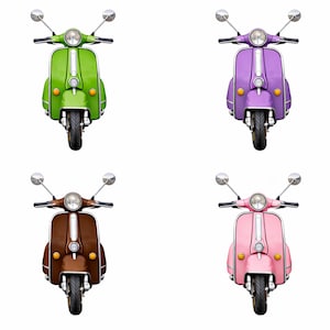 Vintage Vespa Photo Booth PNG Set | 8 Color Variations | Retro Party ...