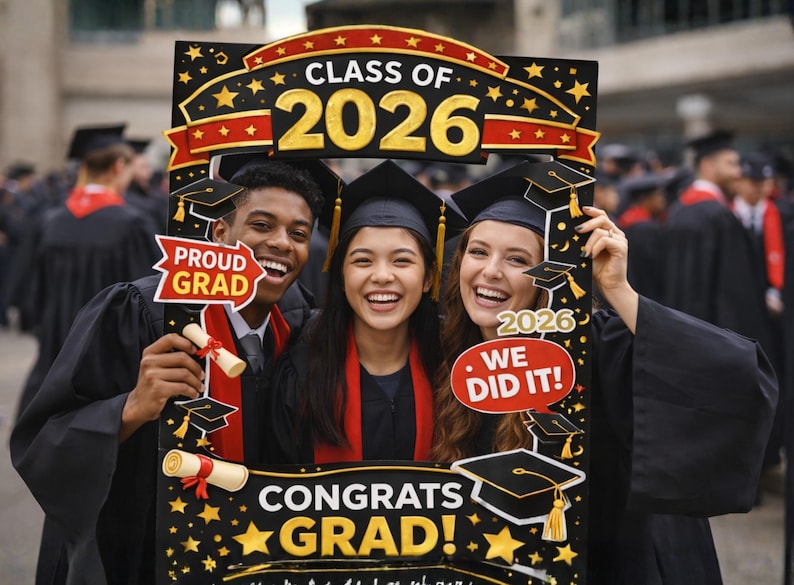 Class of 2026 Graduation Photo Booth Frame, Proud Grad Party Prop ...