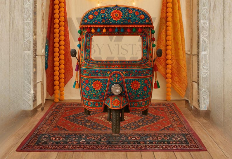 Desi Rickshaw Photo Booth Frame: Indian Wedding Mehndi Party Decor ...