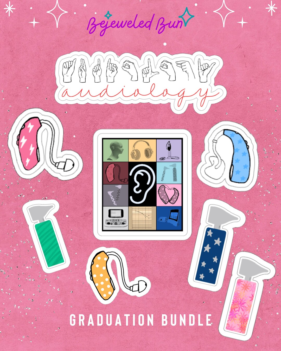 Audiology Sticker Bundle; Graduation Gift; Hearing Aid Stickers ...