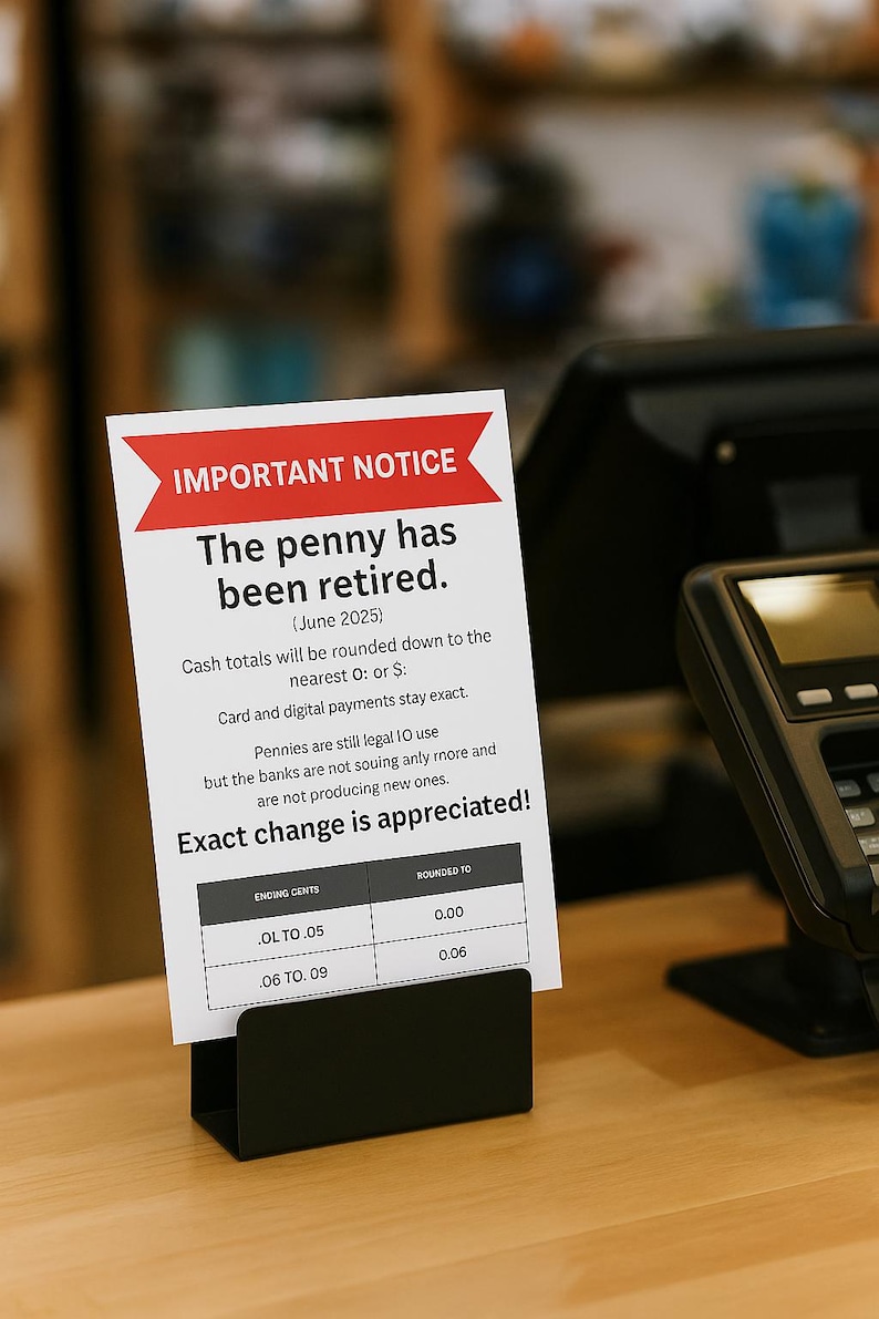 Penny Phase-out Sign | Editable Cash Register Notice | Digital Canva ...