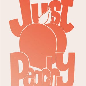 Just Peachy Gradient Illustrated Poster With Halftone Detail, Fine Art ...