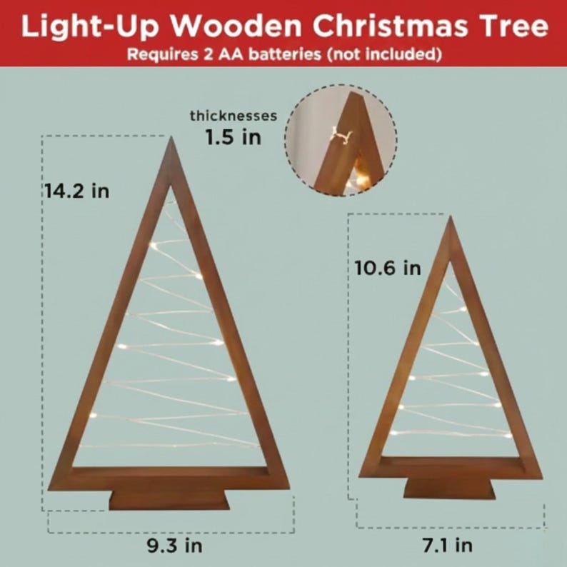 Handmade Wooden Light up Christmas Tree Set – Rustic Farmhouse Decor - Etsy