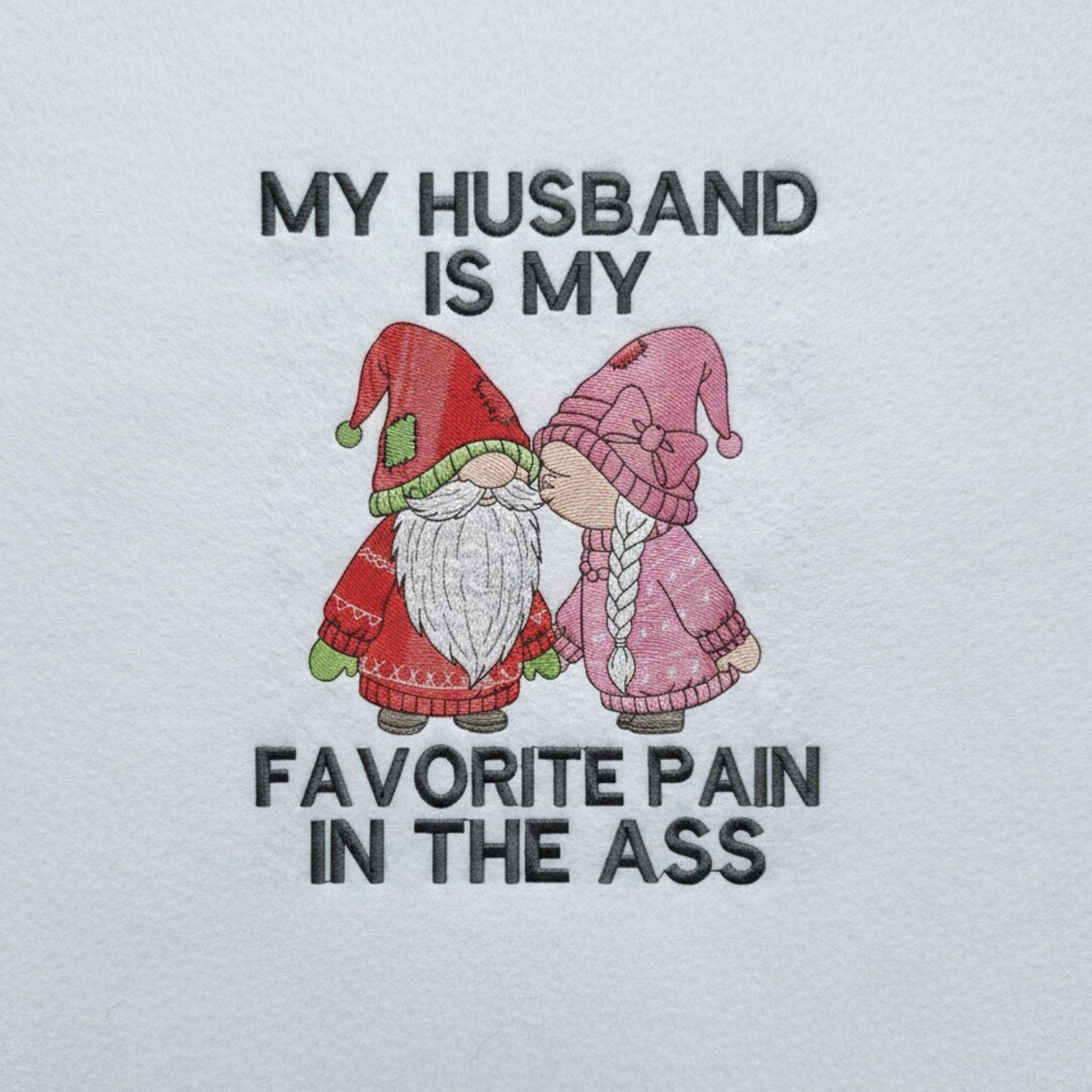 Pain in the Ass Funny Gnome Embroidery Design, Valentines Day Couple ...
