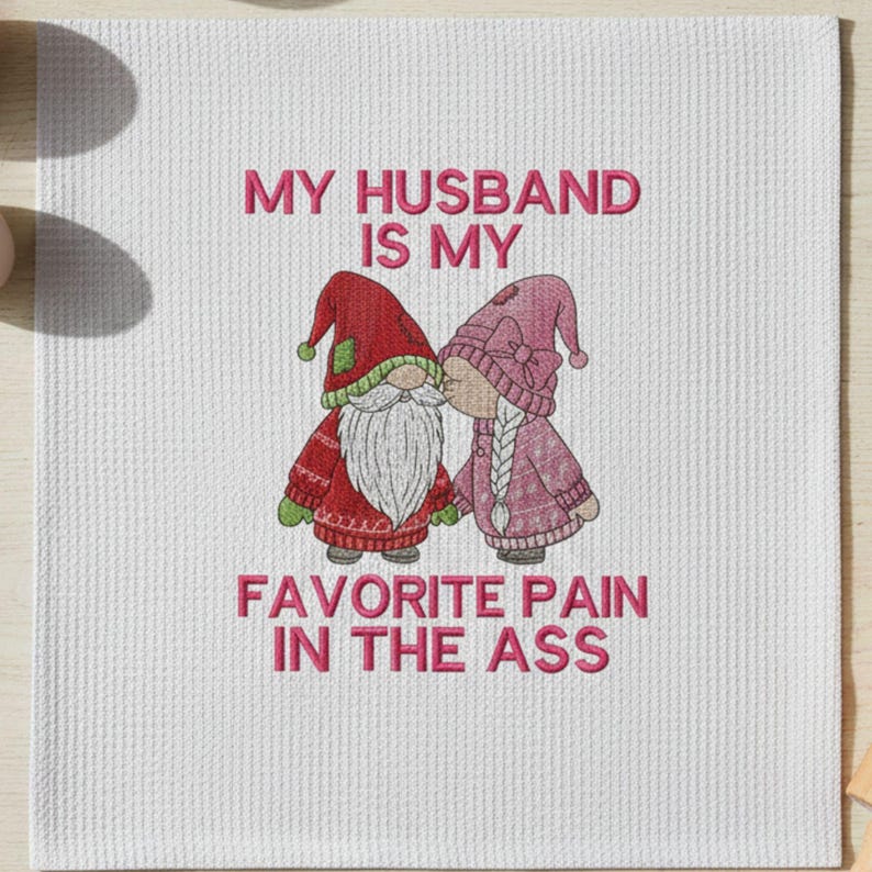 Pain in the Ass Funny Gnome Embroidery Design, Valentines Day Couple ...