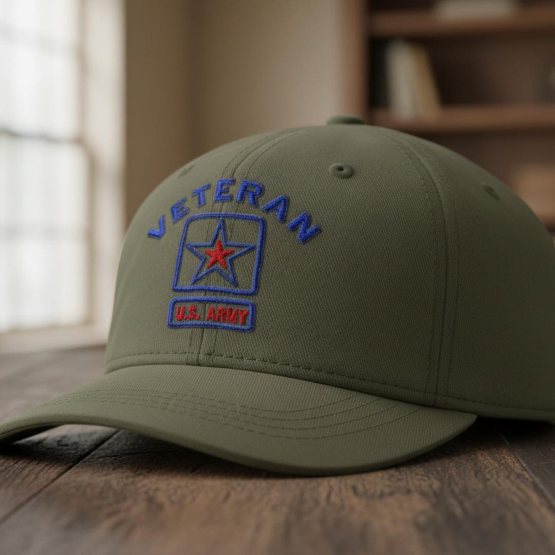 U.S. Army Veteran Cap Embroidery Design, USA Hat Design, Patriotic Hero ...