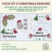 Pack of 5 Christmas Embroidery Designs | Festive Holiday Season Machine ...