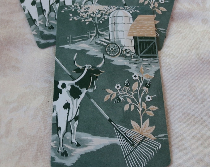 4 Cow on the Farm Vintage Playing Cards - Etsy