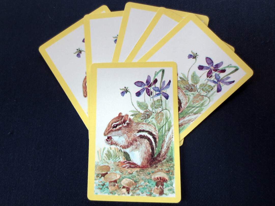 4 Cute Ground Squirrel or Chipmunk Vintage Playing Cards - Etsy