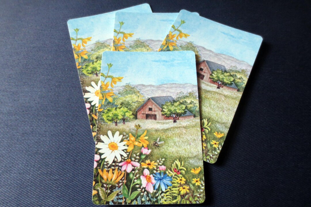 4 Rural Landscape Vintage Playing Cards - Etsy