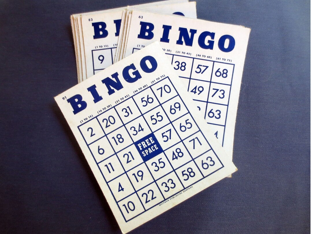 20 Blue Bingo Cards - Vintage Paper Ephemera - Etsy