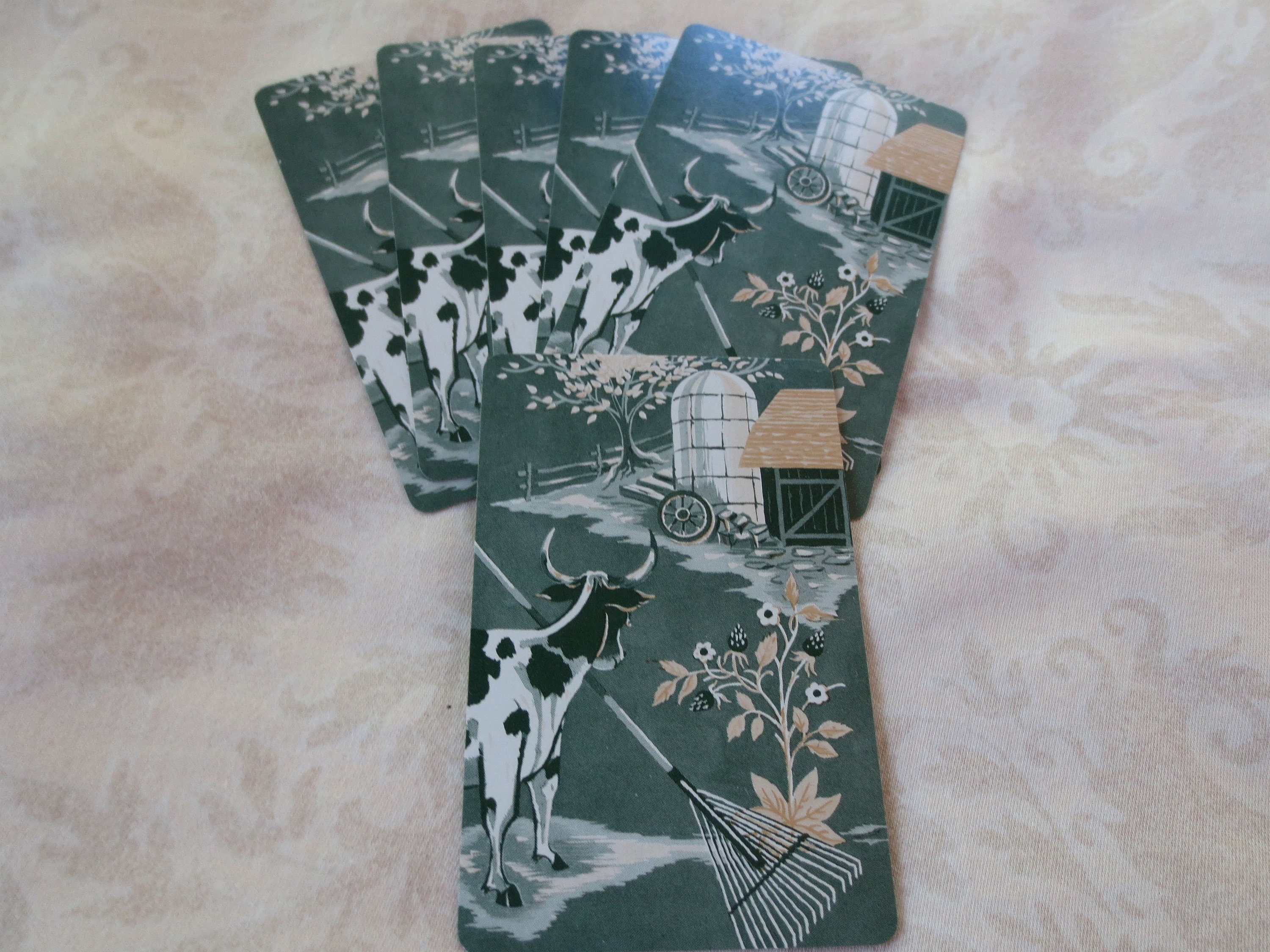 4 Cow on the Farm Vintage Playing Cards - Etsy