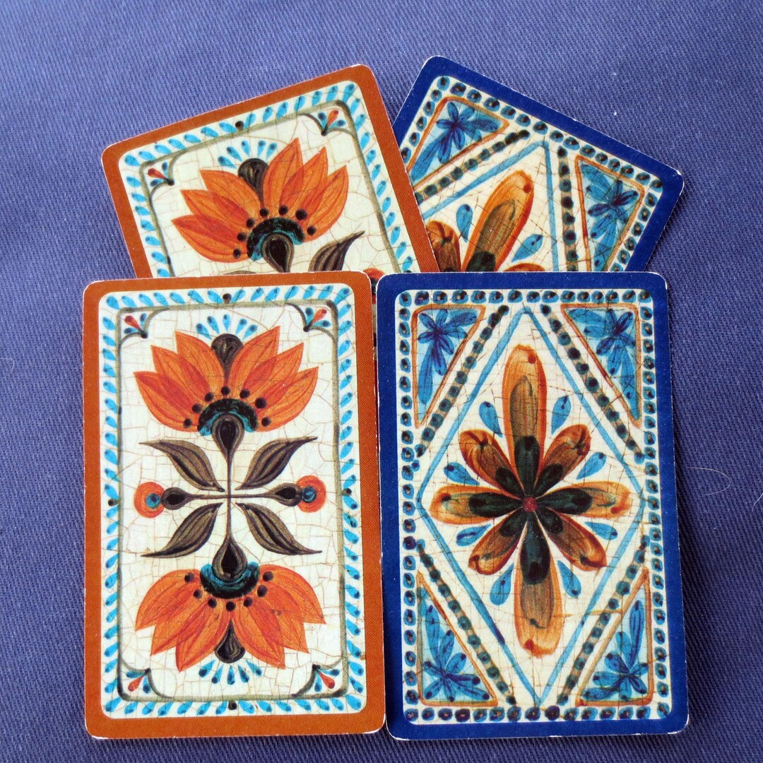 4 Marbled Classics Flower Vintage Hallmark Playing Cards, 2 of Each - Etsy