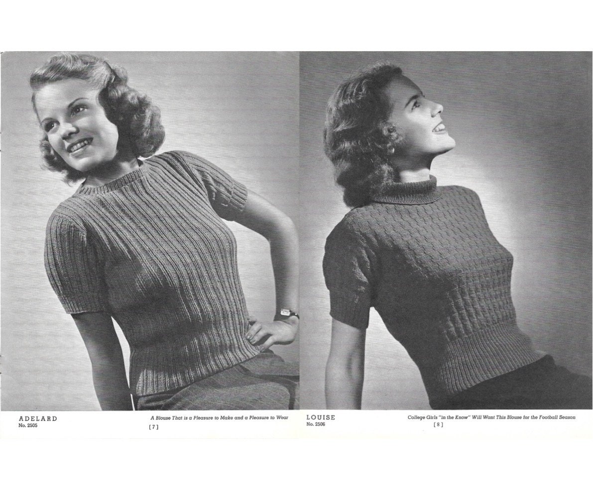 Vintage 1930s Knitting Pattern Booklet 1937 Jack Frost Blouse Book Vol ...