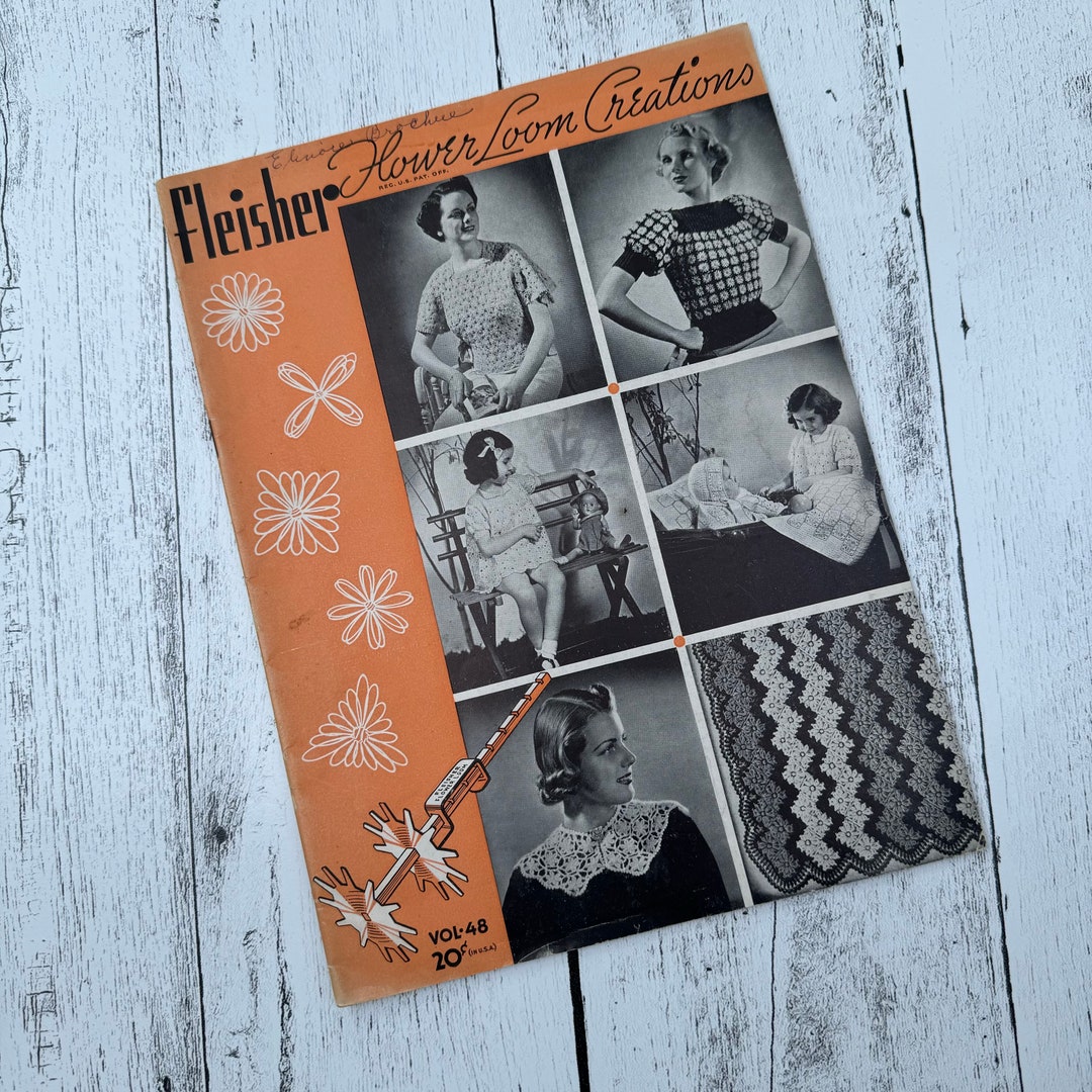 1937 Fleisher Flower Loom Creations ORIGINAL 1930s Crochet Pattern ...