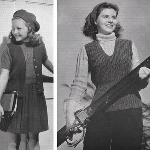 Vintage 1940s Knitting Pattern Booklet | 1945 Minerva Teenage Togs Vol ...