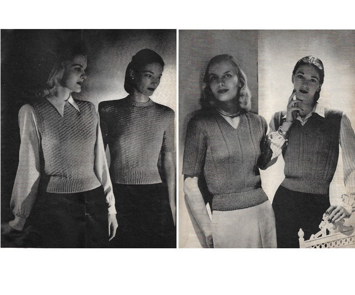 Vintage 1940s Knitting Pattern Booklet | 1946 Jack Frost Speed-knit ...