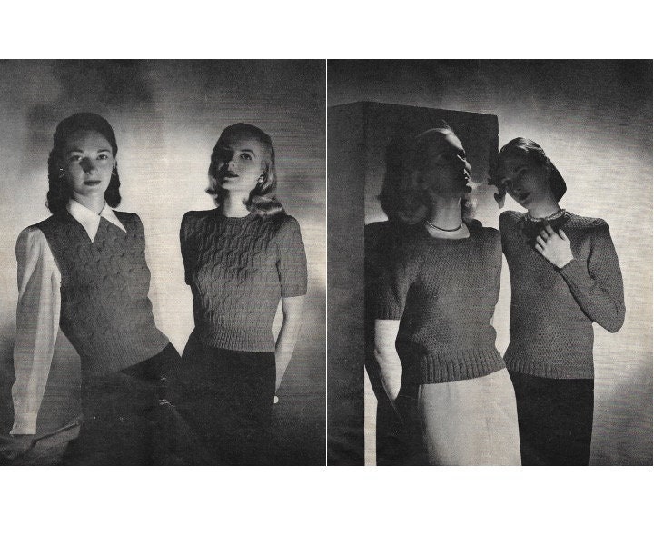 Vintage 1940s Knitting Pattern Booklet | 1946 Jack Frost Speed-knit ...