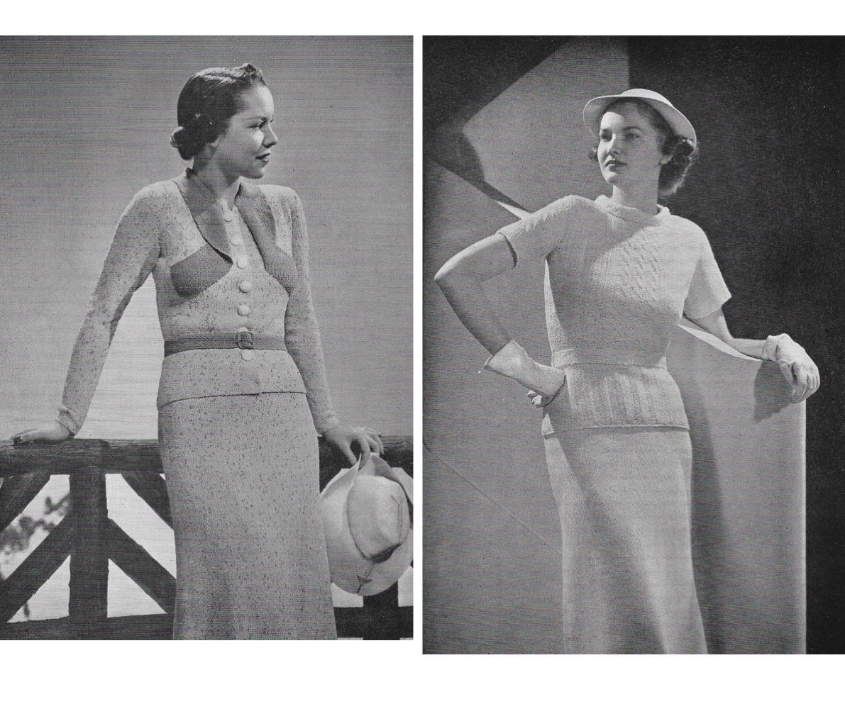 Vintage 1930s Knitting Pattern Booklet 1937 Bernat's Handicrafter Vol ...