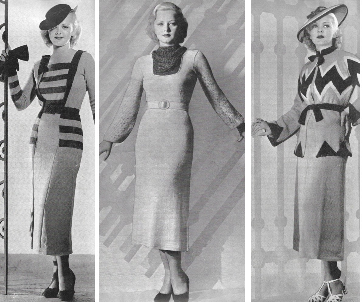 Vintage 1930s Knitting Pattern Booklet Early 30s Hollywood - Etsy