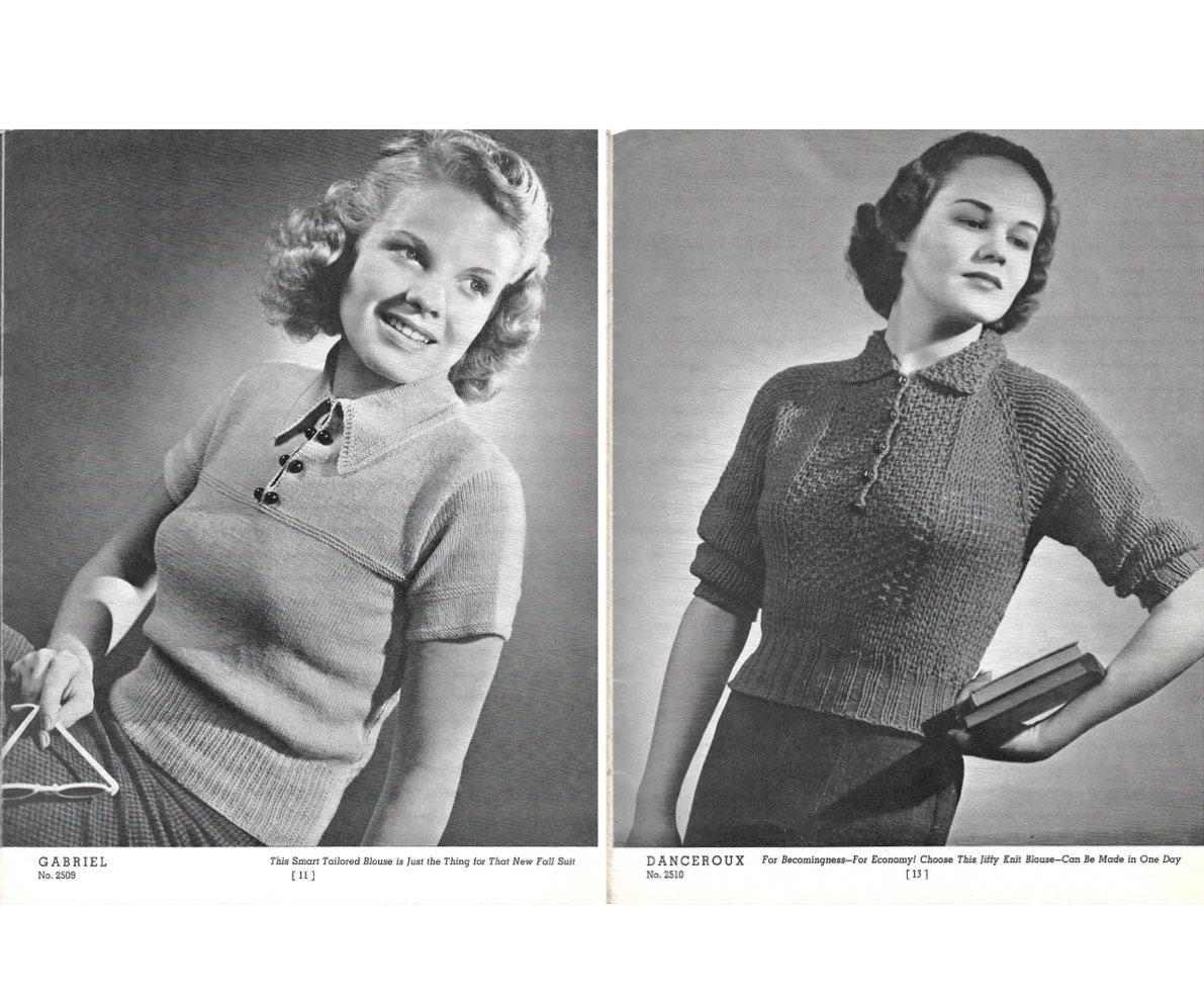 Vintage 1930s Knitting Pattern Booklet 1937 Jack Frost Blouse Book Vol ...