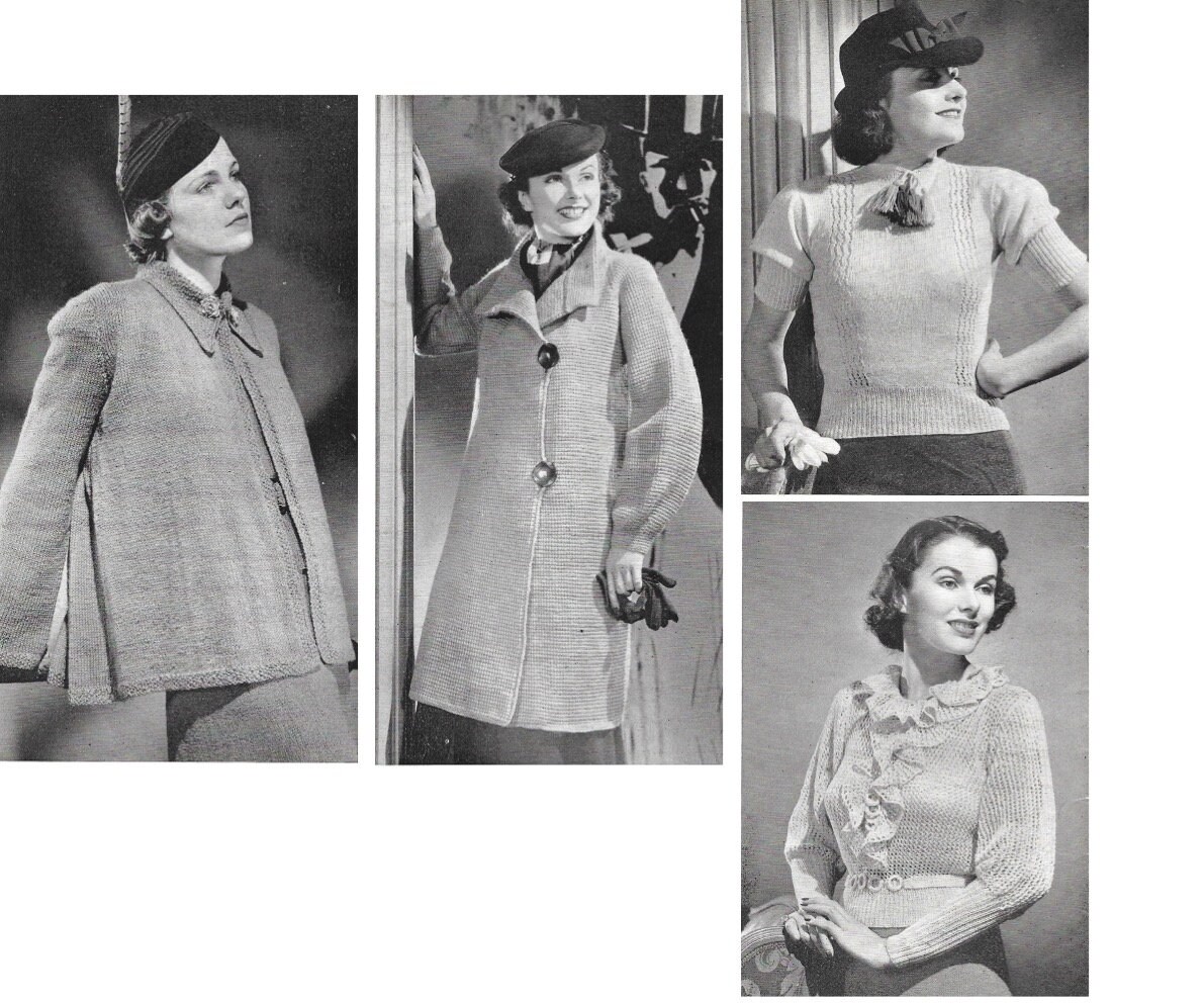 Vintage 1930s Knitting Pattern Booklet 1937 Monarch Style Book No 60 ...