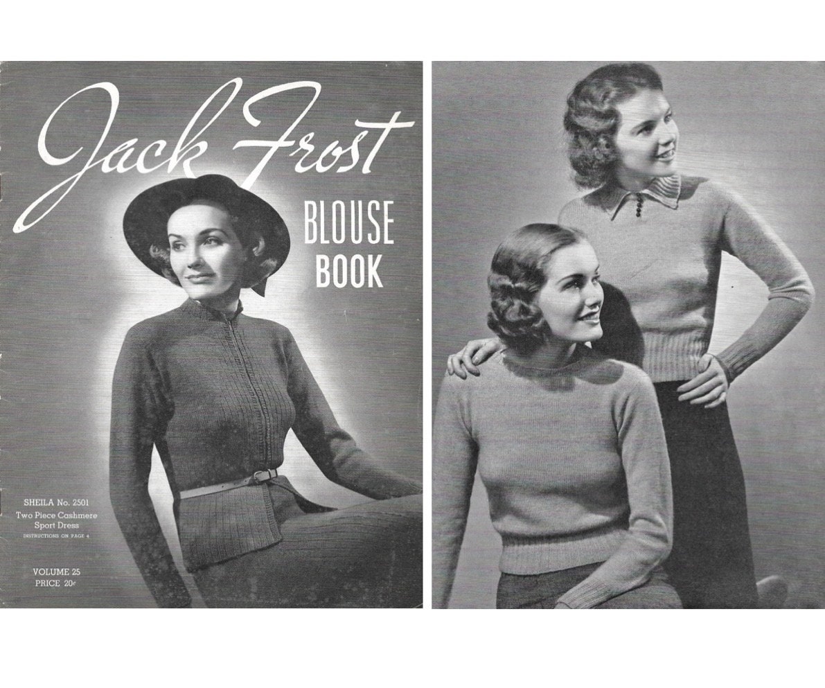 Vintage 1930s Knitting Pattern Booklet 1937 Jack Frost Blouse Book Vol ...