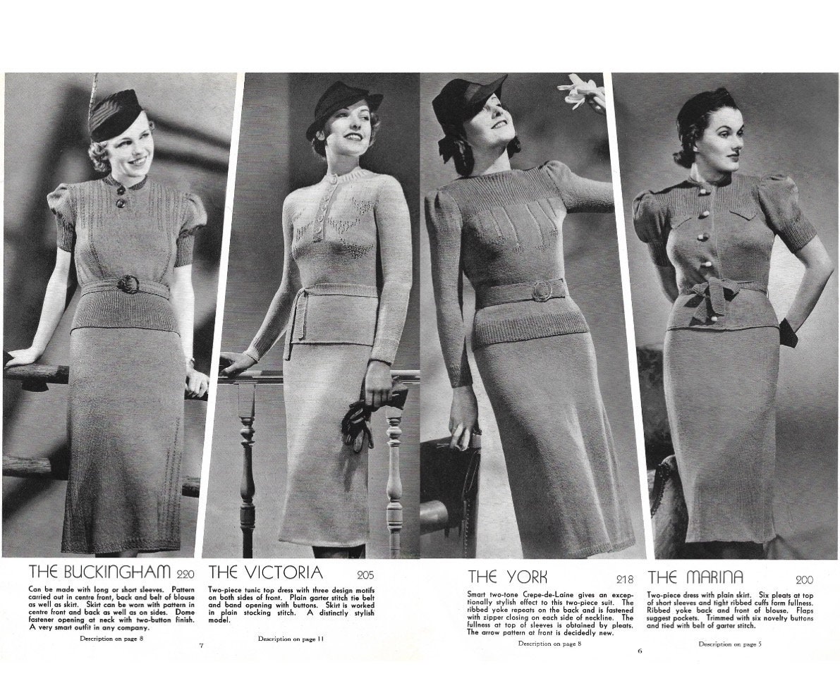 Vintage 1930s Knitting Pattern Booklet 1937 Monarch Style Book No 60 ...