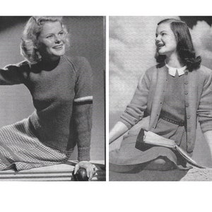 Vintage 1940s Knitting Pattern Booklet | 1945 Minerva Teenage Togs Vol ...